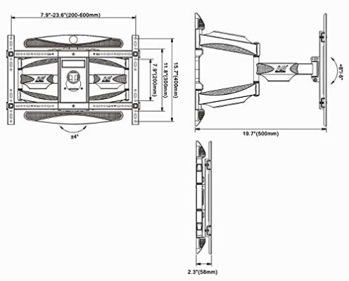 T102 Double Arm Full Motion Mount Suitable for TV 45-70" - Tivi Solutions
